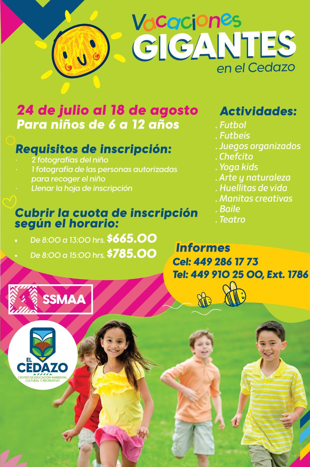 Invitan a niños a "Vacaciones Gigantes" en parques Cedazo y Rodolfo ...